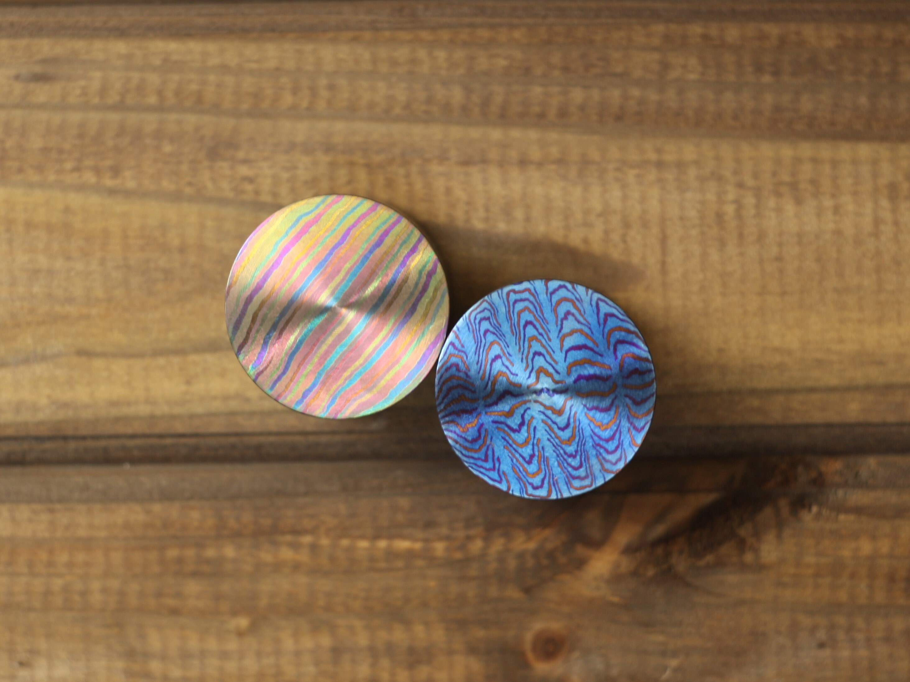 2 Pieces 4 Alloy Mosaic Pattern Titanium Damascus | Etsy