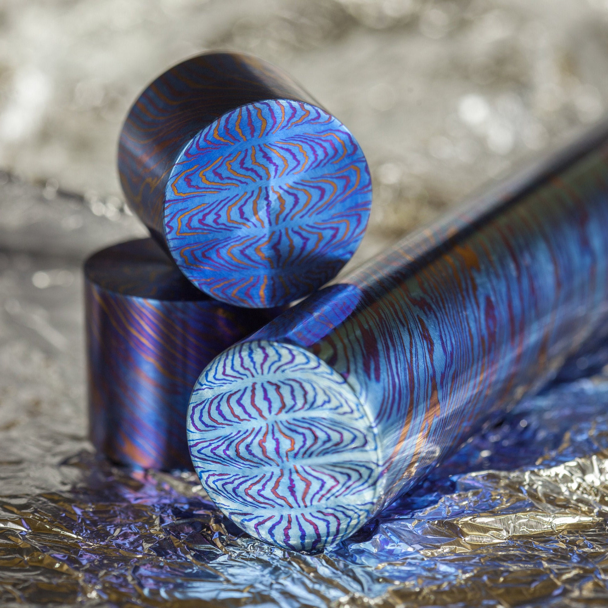 Titanium Damascus Pieces mosaic Pattern 1.18 30mm - Etsy