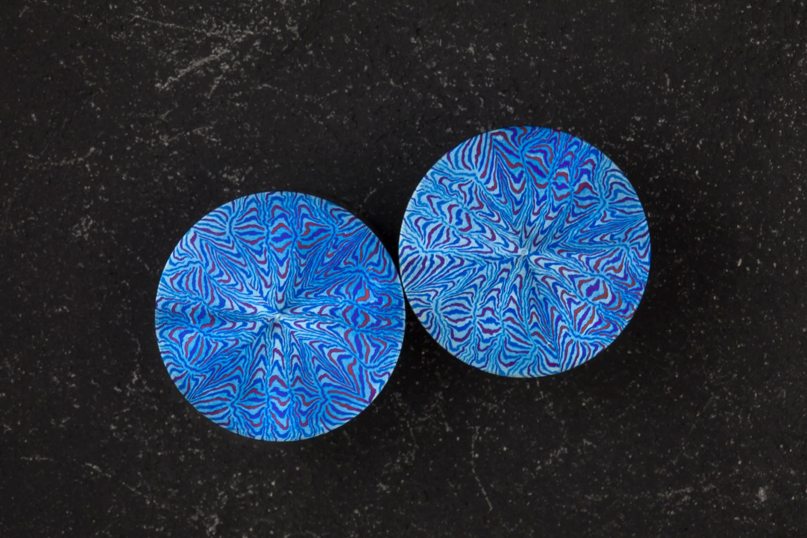 2 pieces Mosaic pattern Titanium Damascus pieces | Etsy