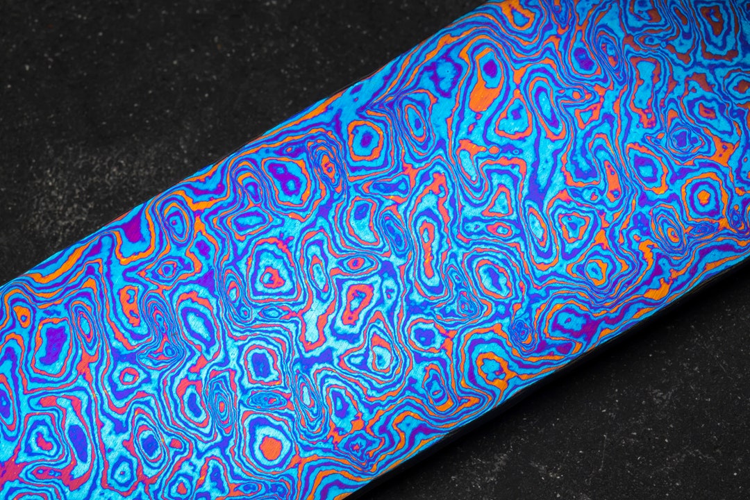 Titanium Damascus Billet 14.17" X 2.36" X .2" (360mm X 60m X 5mm ...