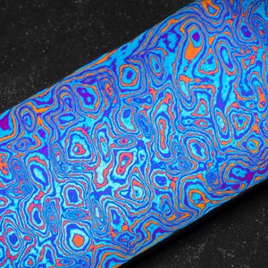 Titanium Damascus Billet 14.17" X 2.36" X .2" (360mm X 60m X 5mm ...