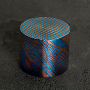 Titanium Damascus 2 Alloy Round Rod Bar 1 25mm Length X 1.18 Inch 30mm ...