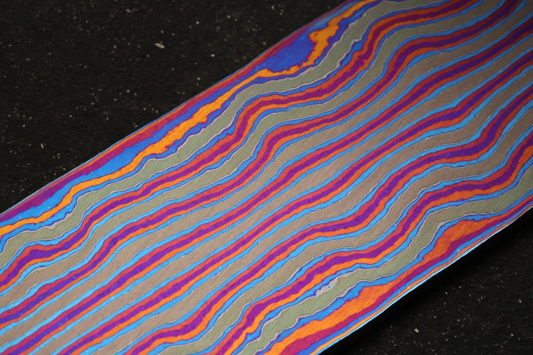 Zrti Flat Bar 20x2x0.2 Exotic Metals Black Timascus Knife Blank Zircuti ...