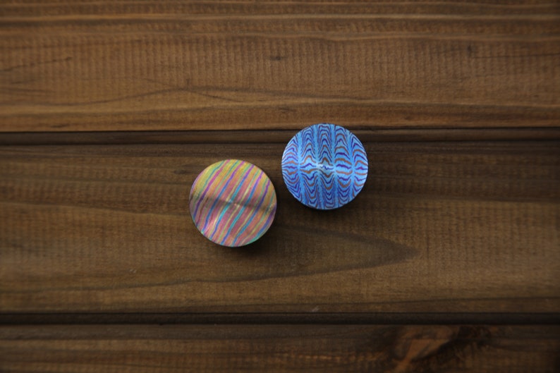 2 Pieces 4 Alloy Mosaic Pattern Titanium Damascus - Etsy