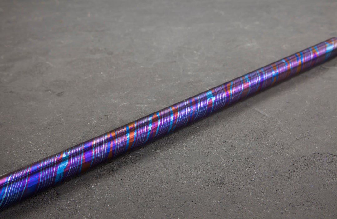 Titanium Damascus Rod 1" Diameter X 12" Long (25.4mm X 304mm) - 4 Alloy ...