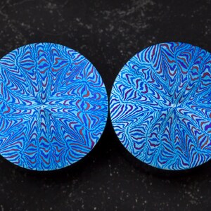 2 Pieces mosaic Pattern Titanium Damascus Pieces - Etsy