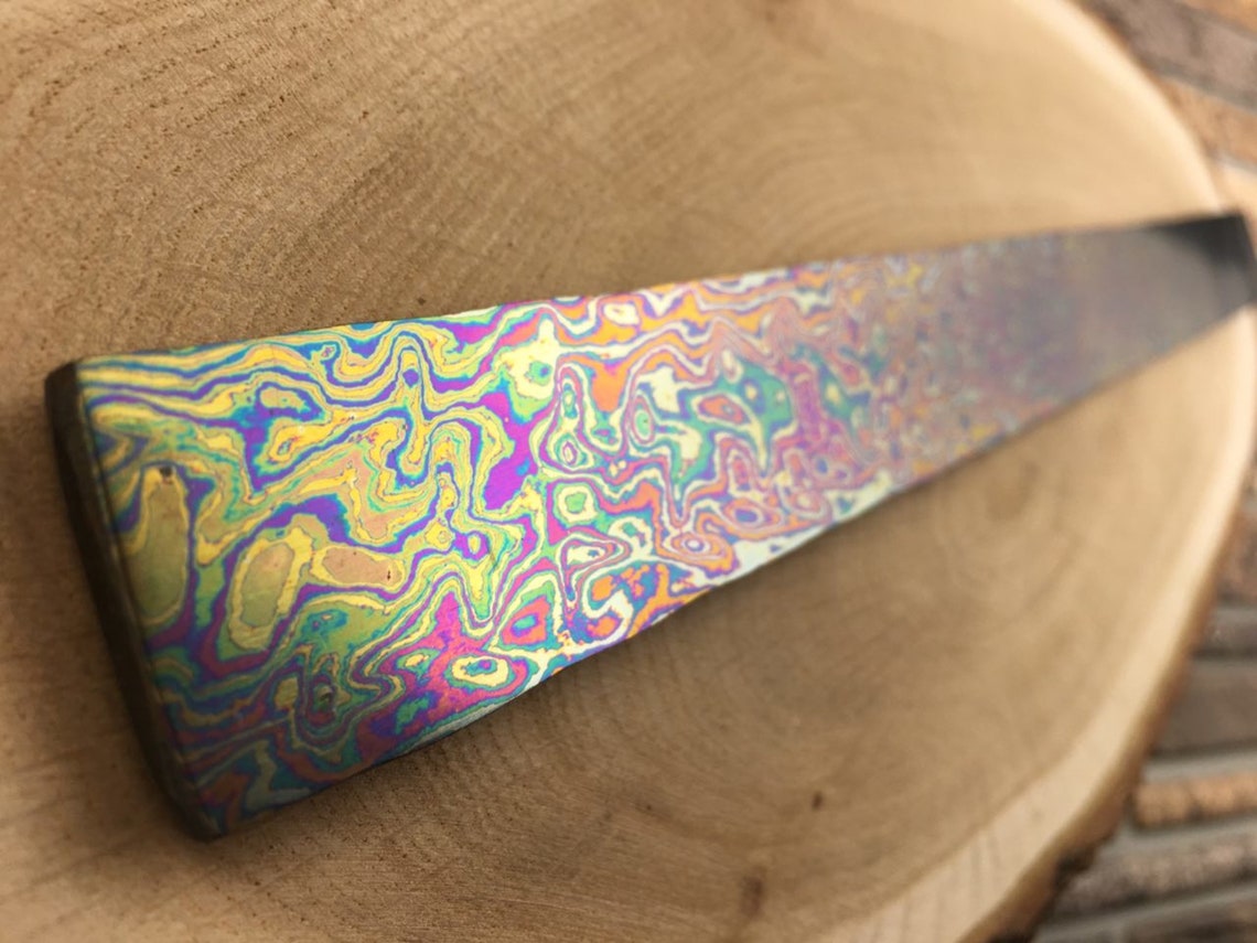 Titanium Damascus Billet 15 X 2 X 0.2 - Etsy