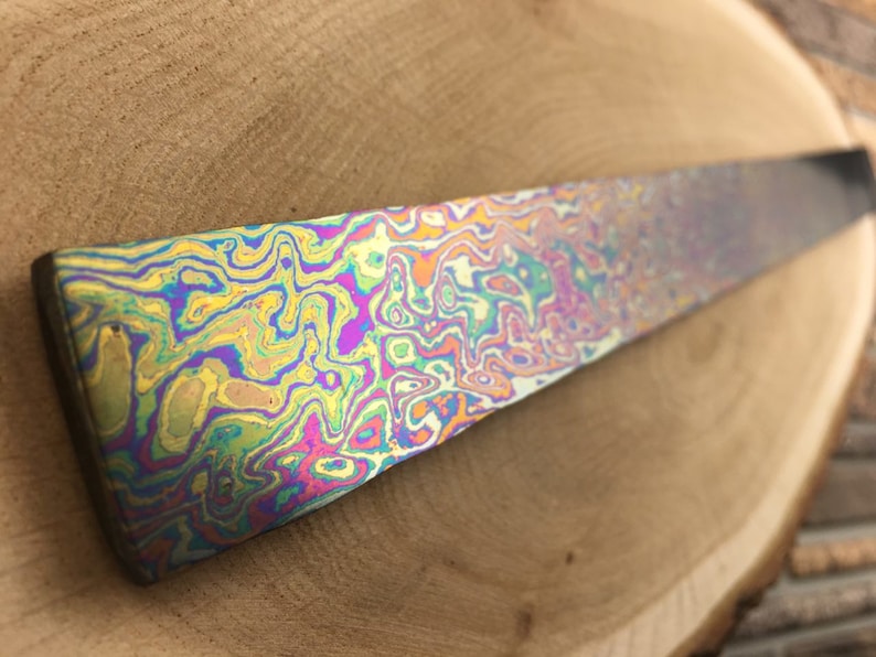 Titanium Damascus Billet 15 X 2 X 0.2 - Etsy