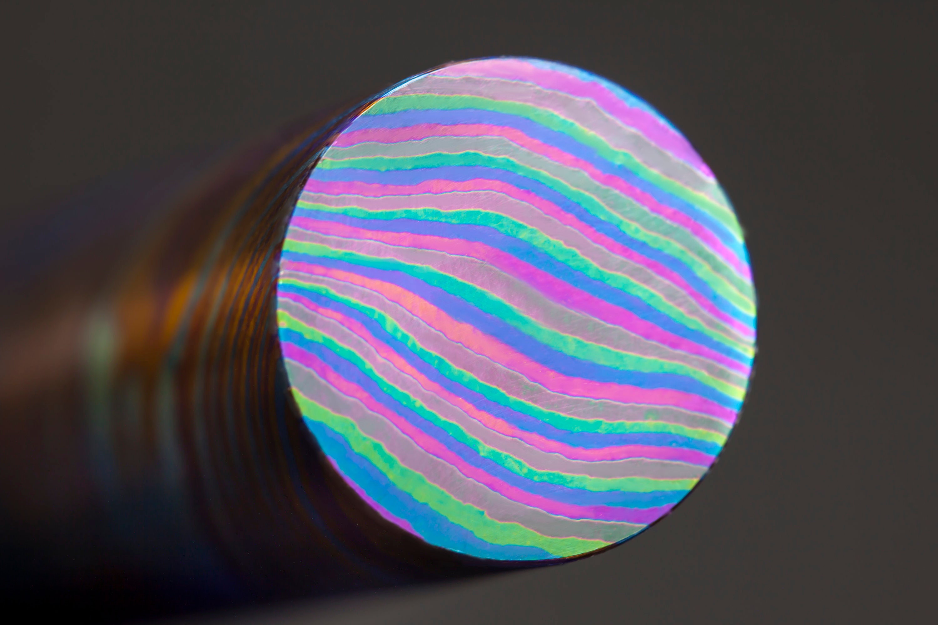 1 Diameter X 1 Length Titanium Damascus Piece | Etsy