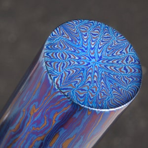 2 Pieces mosaic Pattern Titanium Damascus Pieces - Etsy