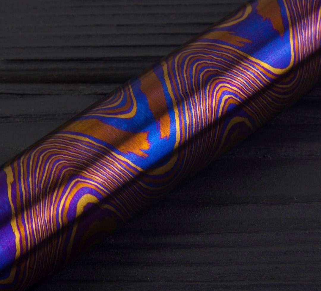 1 Diameter X 1 Length Titanium Damascus Piece - Etsy