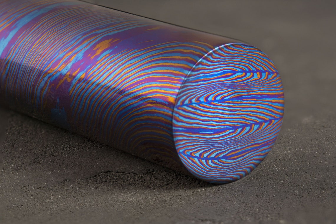 Titanium Damascus Rod mosaic Pattern 1.25 32mm | Etsy