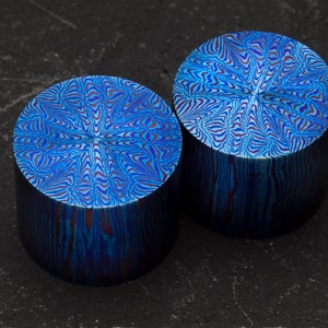 2 Pieces mosaic Pattern Titanium Damascus Pieces - Etsy