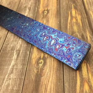 Titanium Damascus Billet 14.17 X 2.36 X .2 Ti Damascus Blank Mokuti ...