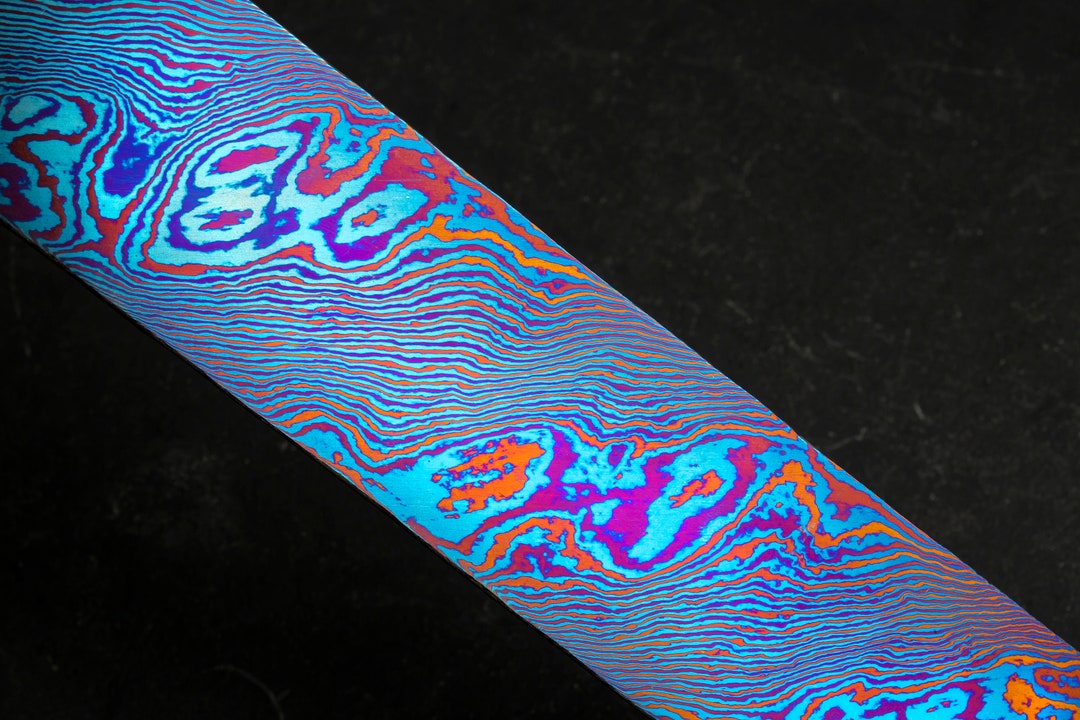 Titanium Damascus Billet (twist Pattern) - Damascus Knives - Damascus ...