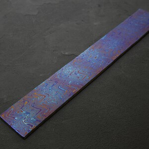 Titanium Damascus Billet 15" X 2" X .2" - Damascus Knives - Mokuti ...