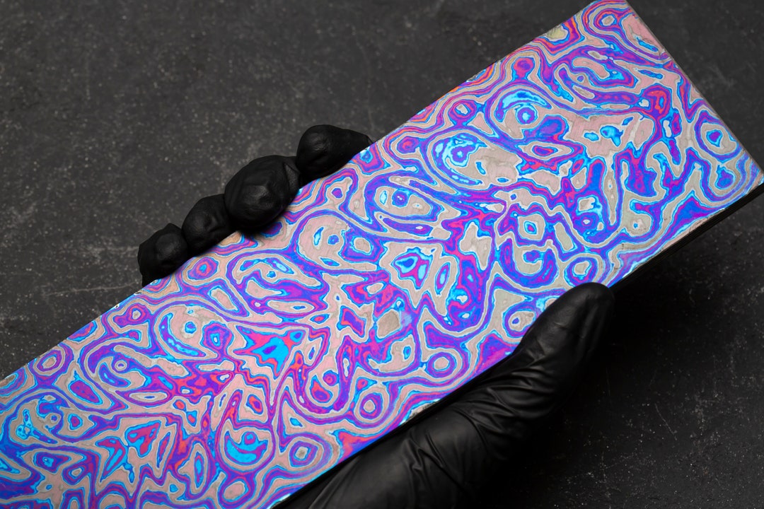 Zrti Damascus Billet 16" X 2" X 0.2" - Zircuti Material - Ti/zr ...