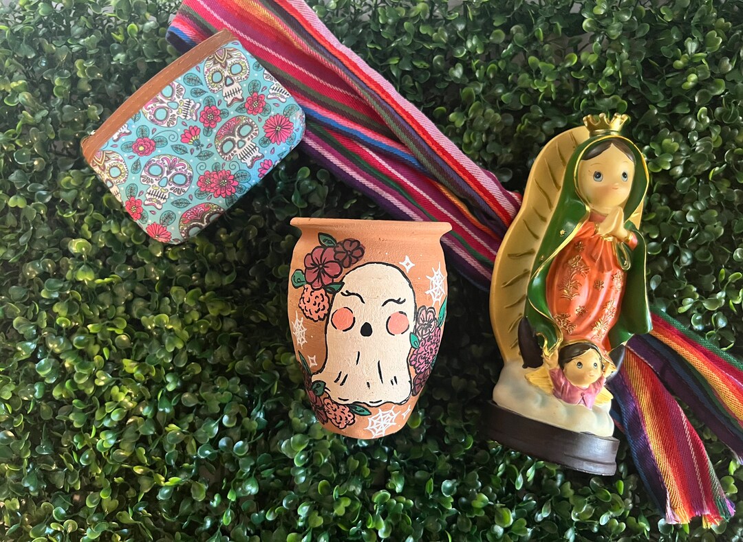 Girl Ghost Cantarito Handmade Cantaritos Painted Cantaritos Jarrito De ...