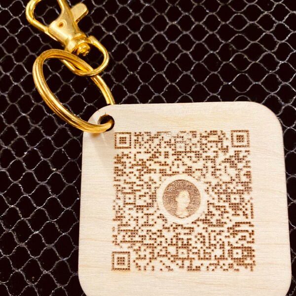 Wooden Qr Code Keychain - Etsy
