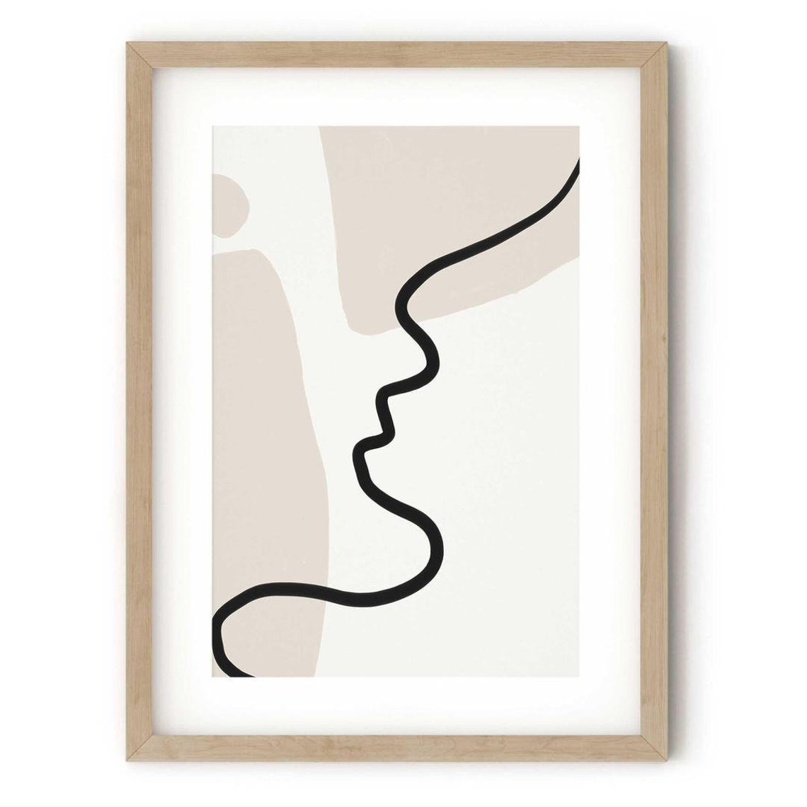 Neutral Abstract Line Art Print, Minimalist Figure Drawing, Modern ...