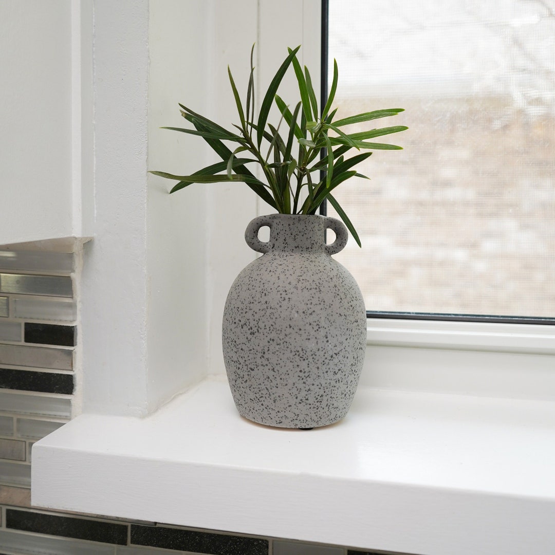 Small Decorative Vase With Handles, Small Flower Vase, Mini Stoneware ...