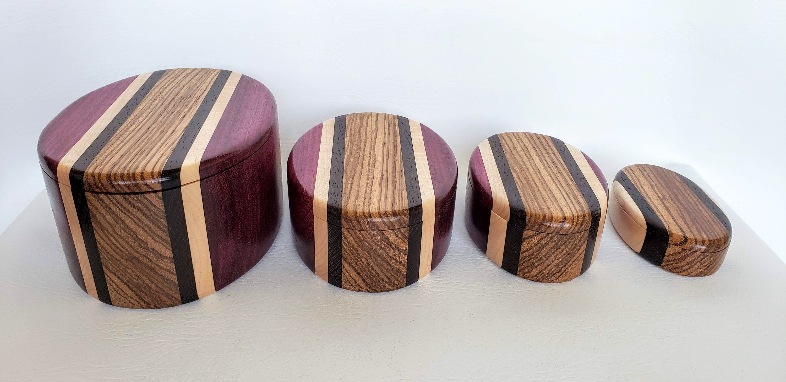 Oval Shape Wood Box Handmade Purpleheart Zebrawood Curly - Etsy