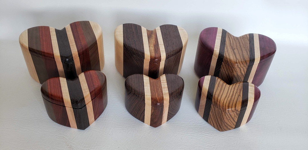 Heart Shape Wood Boxes Handmade From Sustainably Sourced Exotic and ...