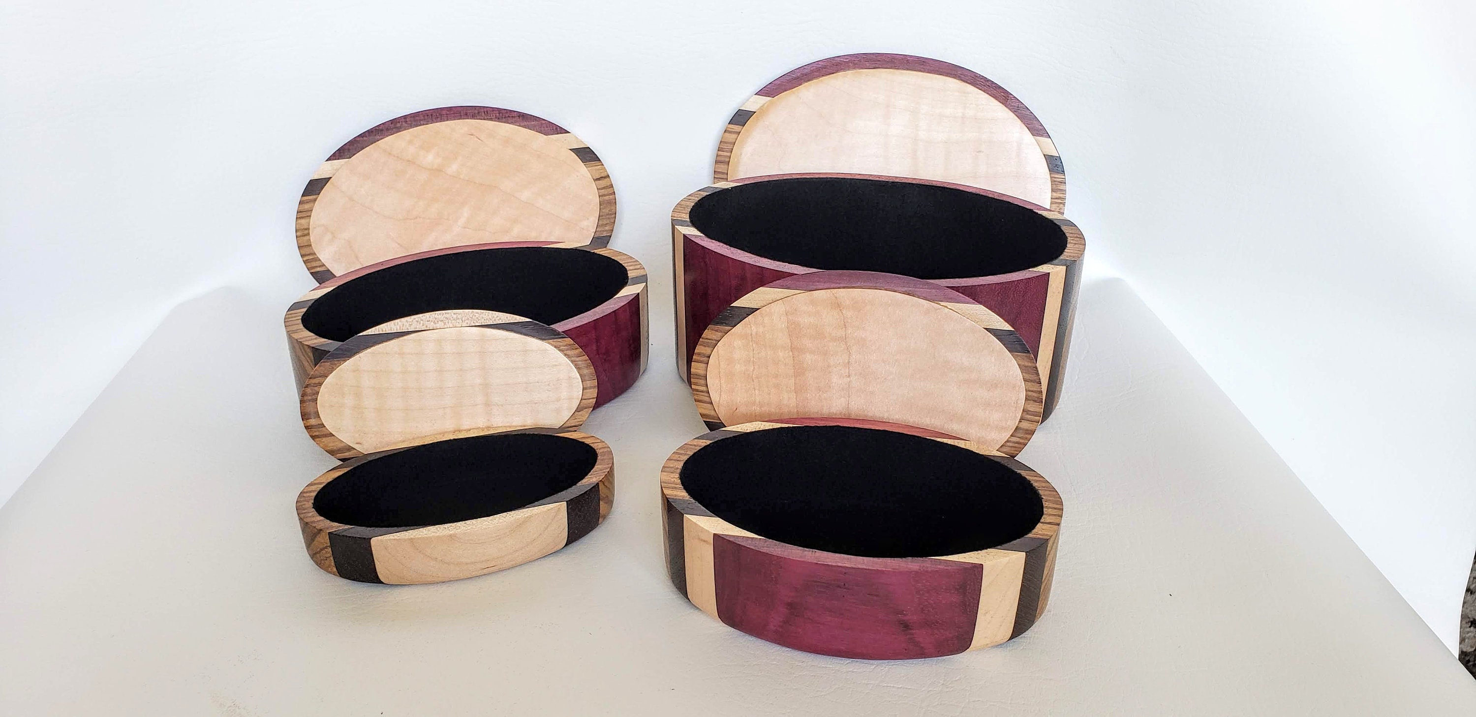 Oval Shape Wood Box Handmade Purpleheart Zebrawood Curly - Etsy