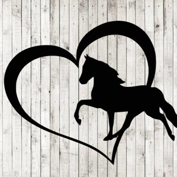 Horse Heart Svg Horse Svg Horse Silhouette Clipart - Etsy