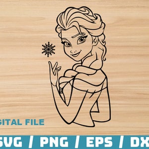 Elsa Svg, Elsa Outline Svg, Elsa Clipart, PNG, Frozen Svg, Frozen Shirt ...