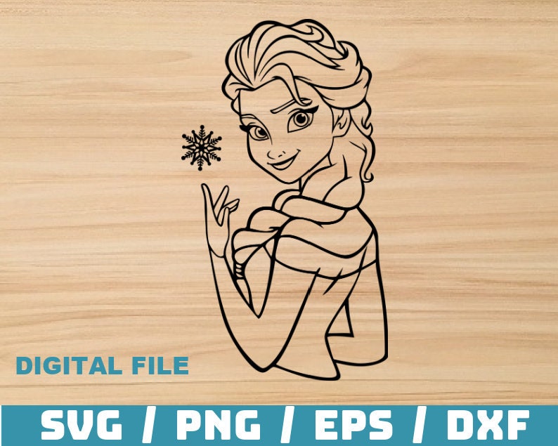 Elsa Svg, Elsa Outline Svg, Elsa Clipart, PNG, Frozen Svg, Frozen Shirt ...