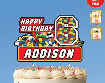 Building Blocks Cake Topper - Etsy