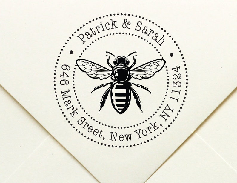 Custom Self-inking Bee Address Stamp Personalized Sweet Honey - Etsy