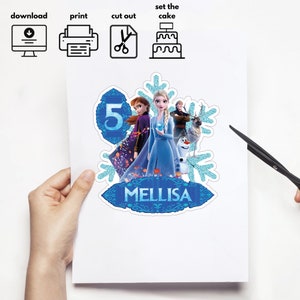 Printable Elsa Frozen Cake Topper, Birthday Party Cake Topper, Elsa ...