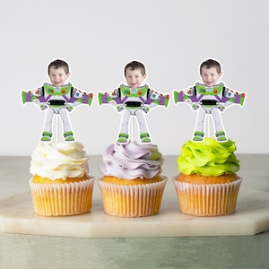 Customized Photo BUZZ LIGHTYEAR Cupcake Toppers, Toy Story Face Cupcake ...