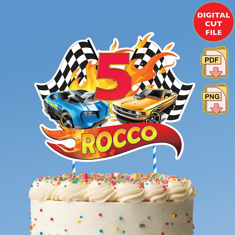 Personalized Racing Car Cake Topper, Custom Cake Topper, Racing Car ...