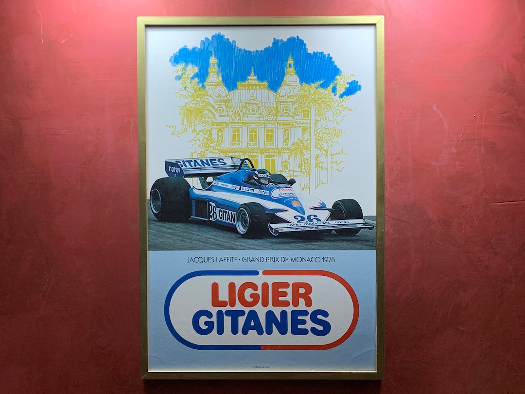 Rare Original Vintage Ligier Gitanes Grand Prix F1 Racing Poster Monaco ...