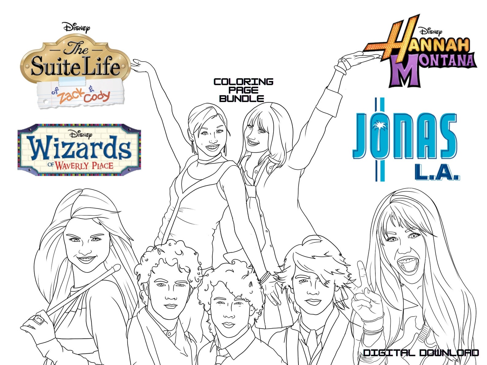 2000s Childhood TV Shows Nostalgia Coloring Page Bundle, Teens, Adult ...