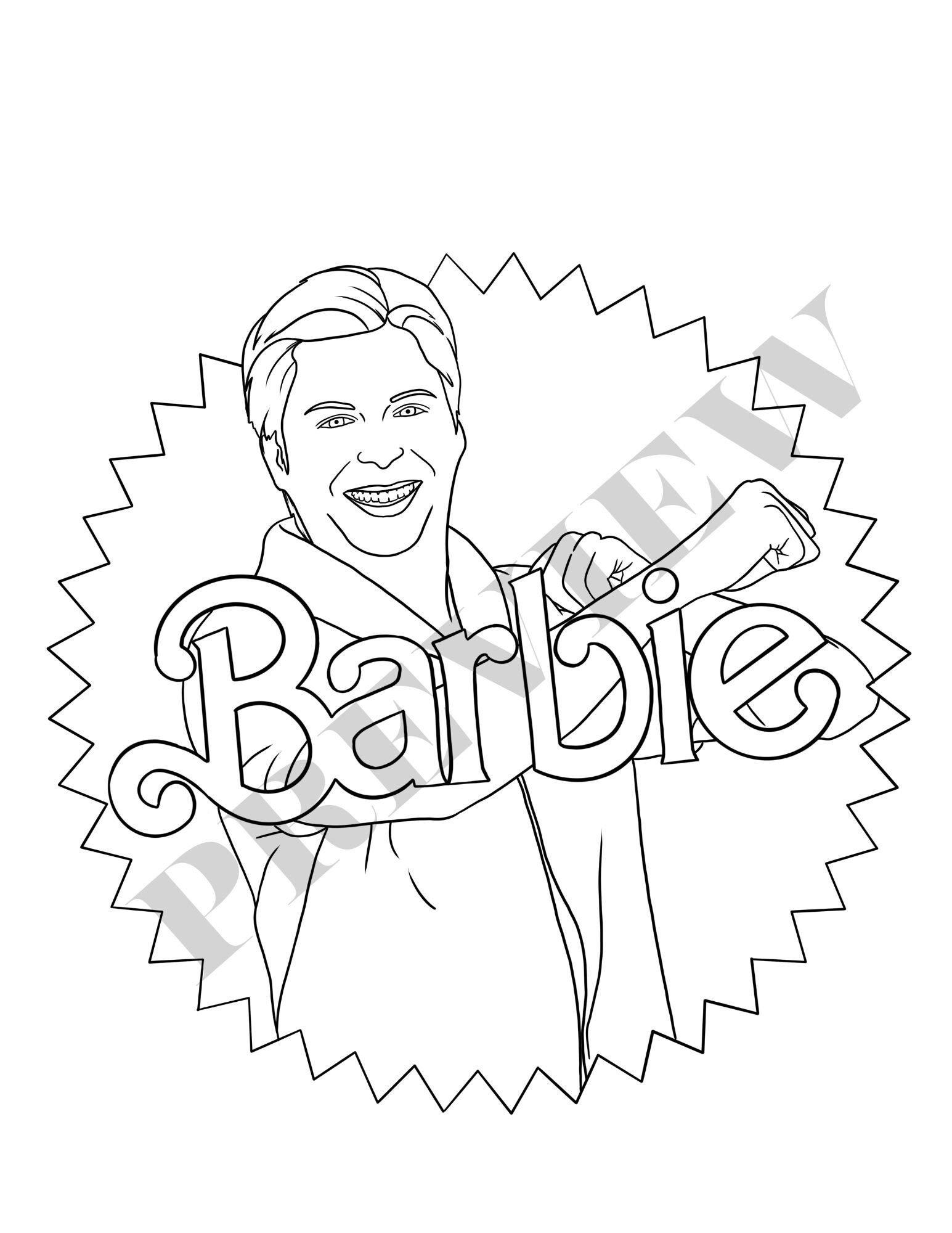 Barbie Movie Coloring Page Bundle Weird Barbie Margot Robbie Ken Allan Coloring Books For