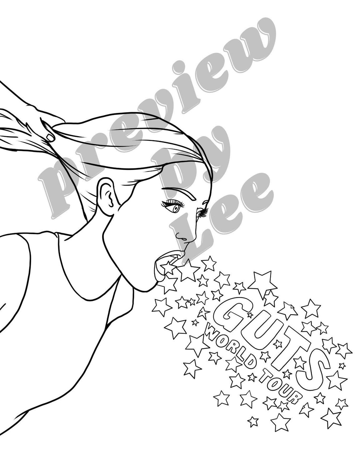 Olivia Rodrigo GUTS World Tour Sour Coloring Page Bundle - Etsy Canada
