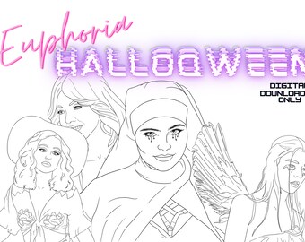 Cassie Euphoria Coloring Page Bundle - Etsy