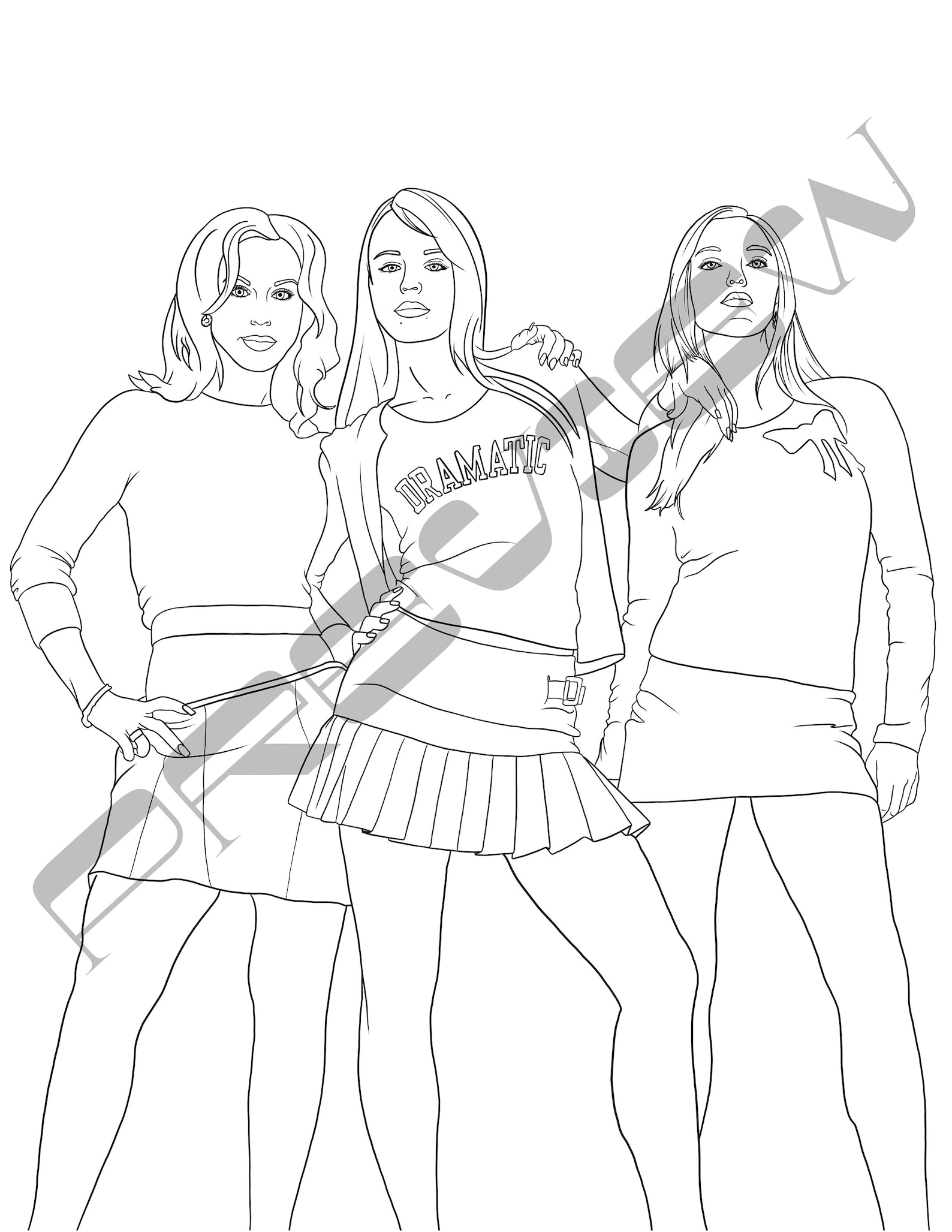 Mean Girls Coloring Page Bundle | Teens, Adults Coloring Book Digital ...