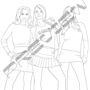 Mean Girls Coloring Page Bundle | Teens, Adults Coloring Book Digital ...