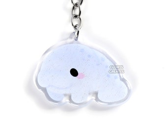 Giraffe Acrylic Glitter Keychain Kawaii Chibi African Animal Lover Art ...