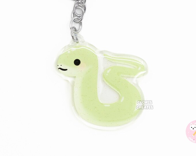 Rough Green Snake Acrylic Pet Breed Keychain Cartoon Kawaii Art Exotic ...