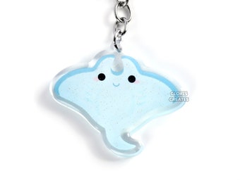 Kawaii Cute Manta Ray Acrylic Keychain - Etsy