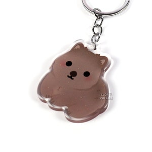 Wombat Acrylic Glitter Keychain | Kawaii Chibi Wild Aussie Animal Lover ...