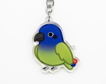 Senegal Parrot Acrylic Bird Breed Keychain | Cartoon Kawaii Art Double ...
