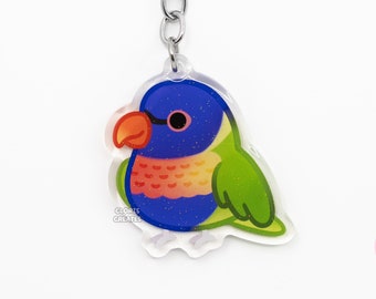 Senegal Parrot Acrylic Bird Breed Keychain | Cartoon Kawaii Art Double ...