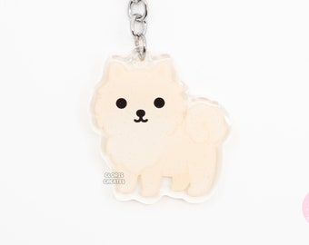 Pomeranian Dog Keychain, Cute Chibi Dog Acrylic Charm - Etsy